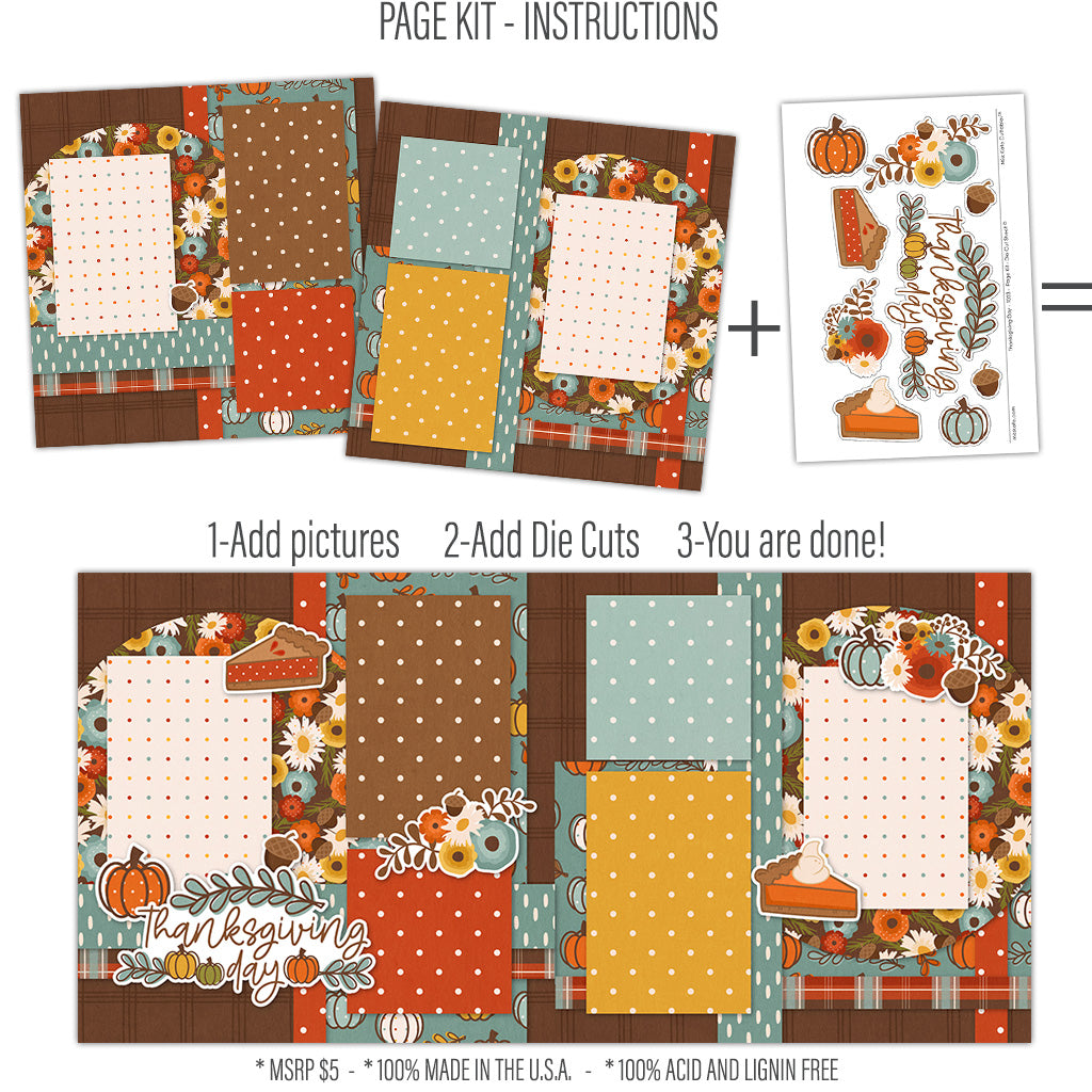 Thanksgiving Day - Scrapbook Page Kit -by Miss Kate Cuttables – MISS KATE