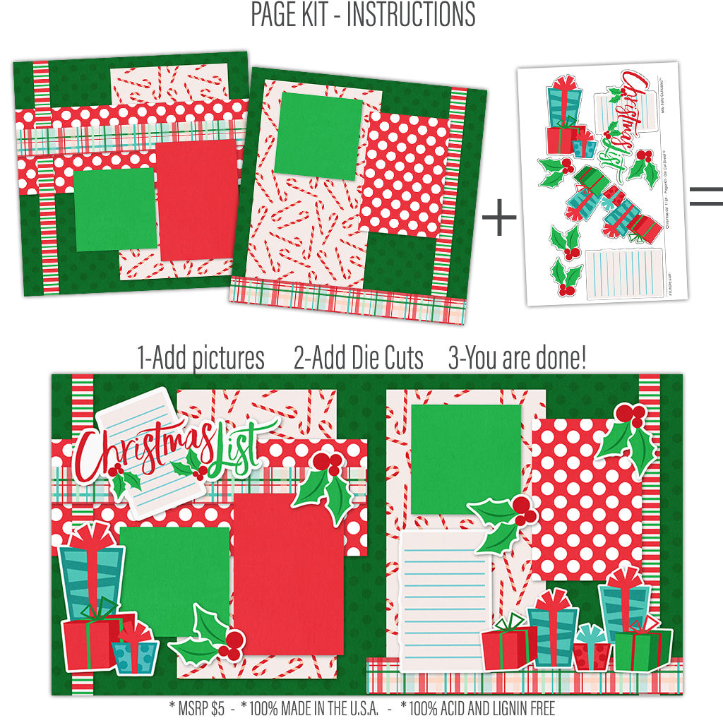 Christmas List - Scrapbook Page Kit-by Miss Kate Cuttables – MISS KATE