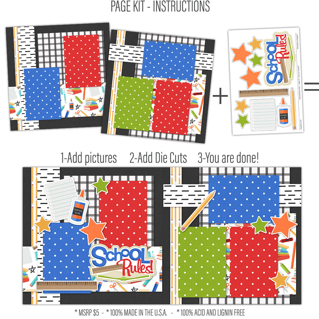 School Rules - Scrapbook Page Kit-by Miss Kate Cuttables – MISS KATE