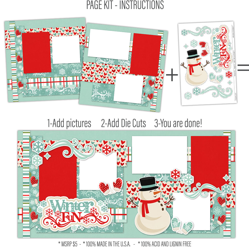 Winter Fun -Scrapbook Page Kit-by Miss Kate Cuttables – MISS KATE