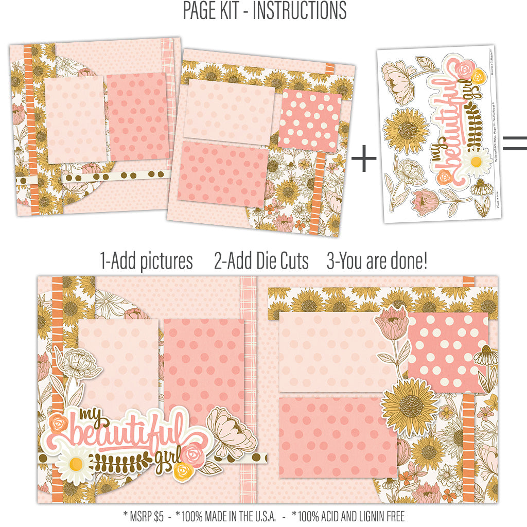 My Beautiful Girl - Scrapbook Page Kit-by Miss Kate Cuttables – MISS KATE