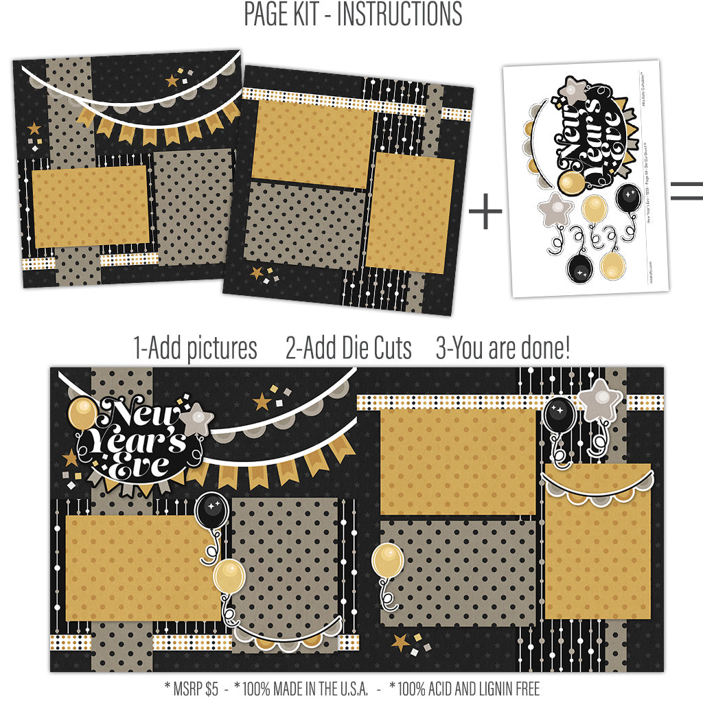 New Year's Eve - Scrapbook Page Kit-by Miss Kate Cuttables – MISS KATE