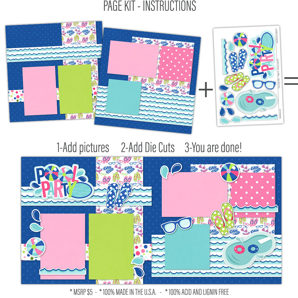 Pool Party - Scrapbook Page Kit-by Miss Kate Cuttables – MISS KATE