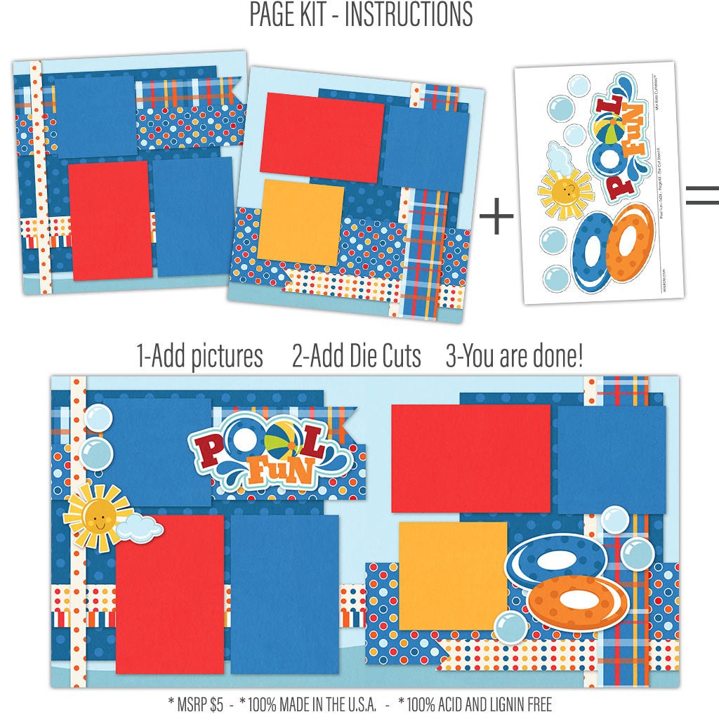 Pool Fun - Scrapbook Page Kit-by Miss Kate Cuttables – MISS KATE