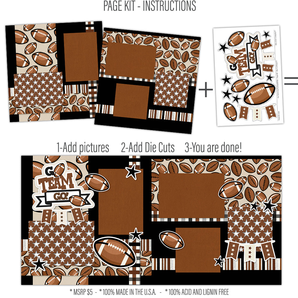 Go Team Go -Football - Scrapbook Page Kit-by Miss Kate Cuttables – MISS ...