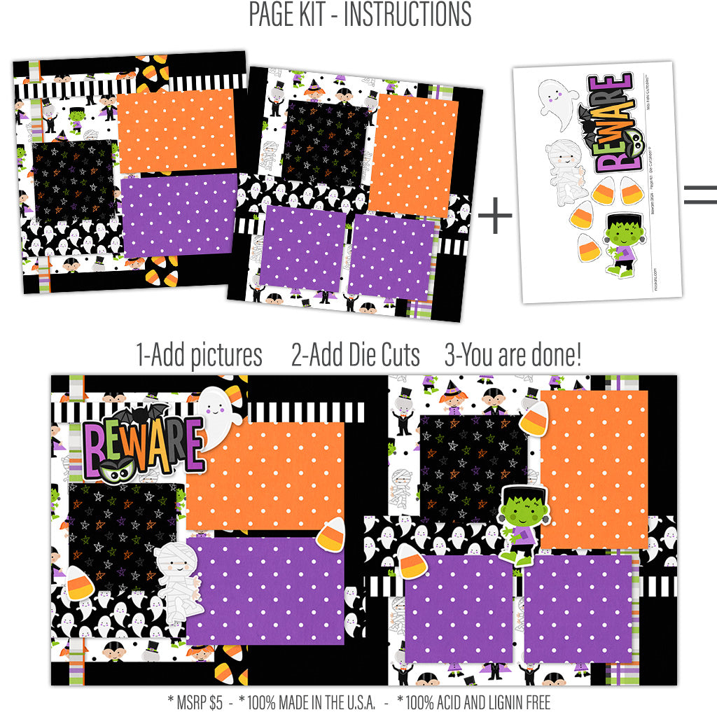 Beware- Scrapbook Page Kit-by Miss Kate Cuttables – MISS KATE