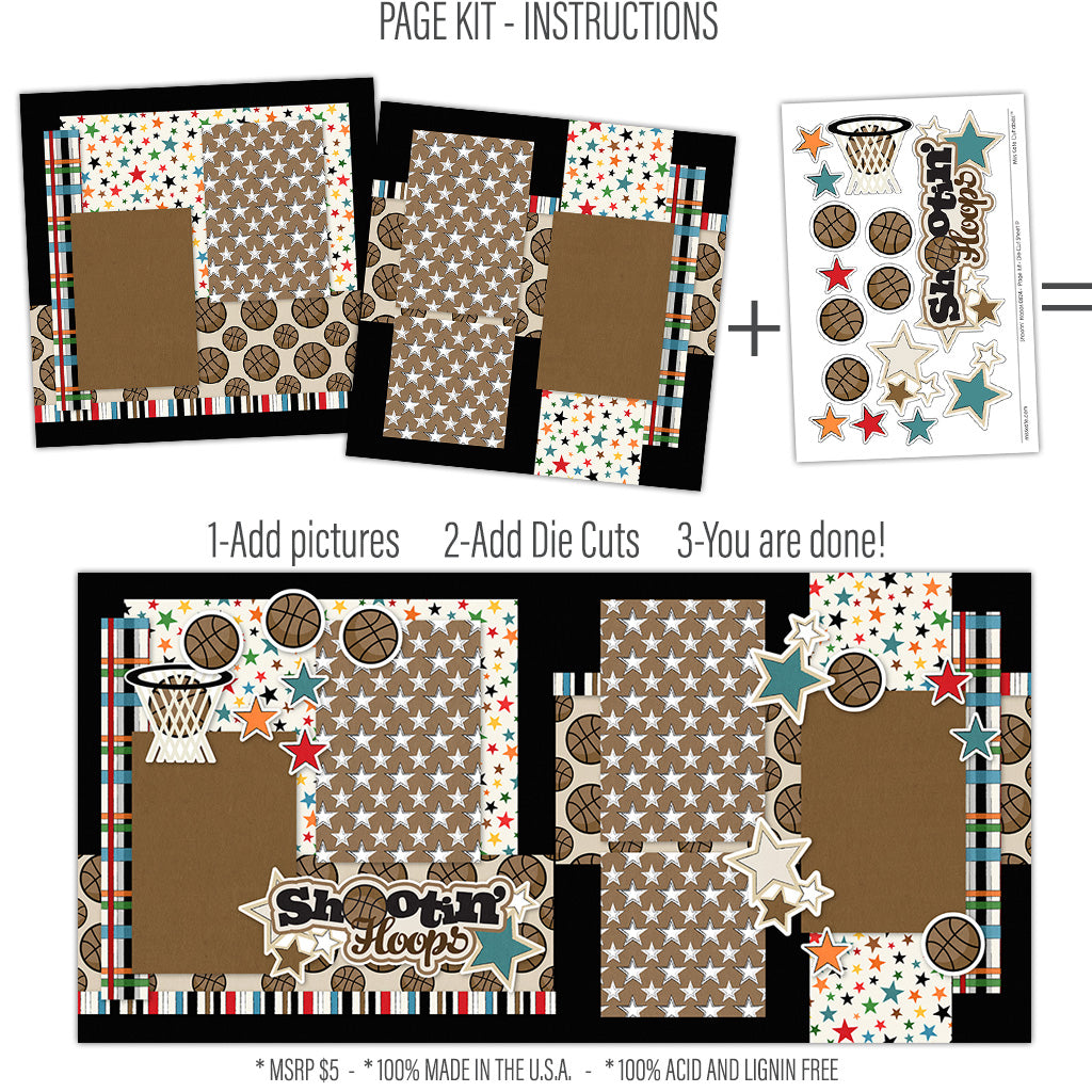 Shootin' Hoops - Scrapbook Page Kit-by Miss Kate Cuttables – MISS KATE