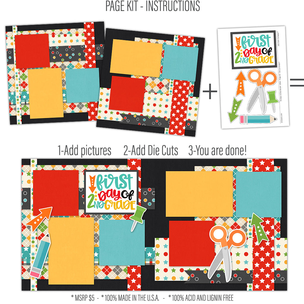 First Day of 2nd Grade - Scrapbook Page Kit-by Miss Kate Cuttables ...
