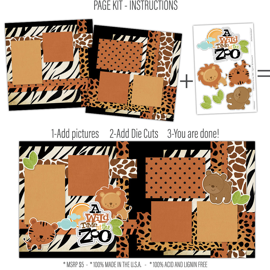 A Wild Time at the Zoo - Scrapbook Page Kit-by Miss Kate Cuttables ...