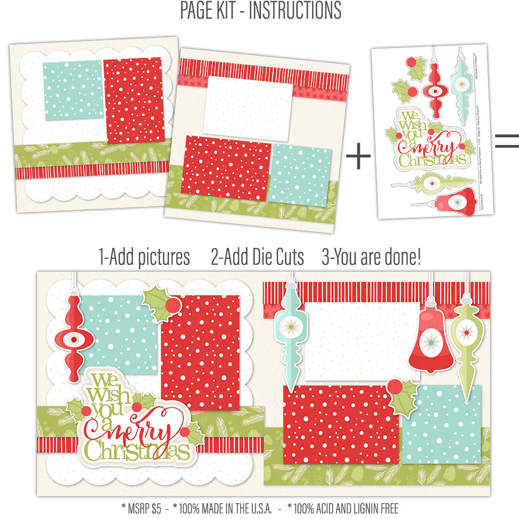 We Wish You a Merry Christmas -Scrapbook Page Kit-by Miss Kate ...