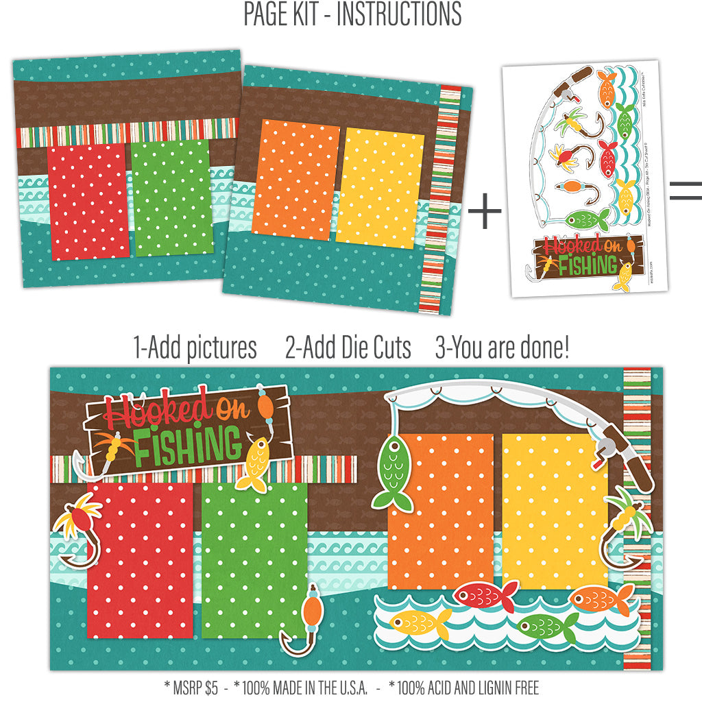 Hooked on Fishing - Scrapbook Page Kit-by Miss Kate Cuttables – MISS KATE