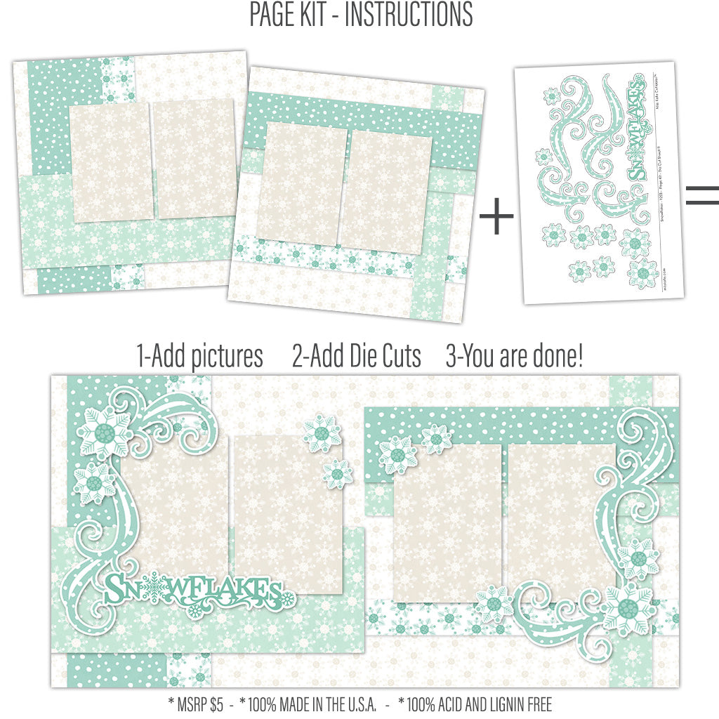 Snowflakes - Scrapbook Page Kit-by Miss Kate Cuttables – MISS KATE