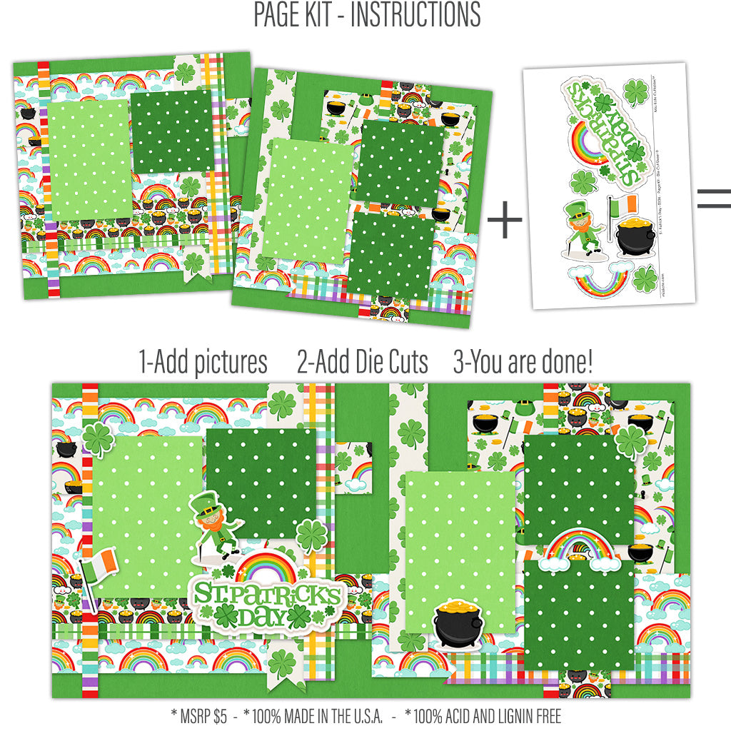 St. Patrick's Day - Scrapbook Page Kit-by Miss Kate Cuttables – MISS KATE