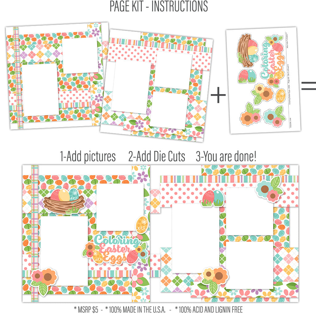 Coloring Easter Eggs - Scrapbook Page Kit-by Miss Kate Cuttables – MISS ...