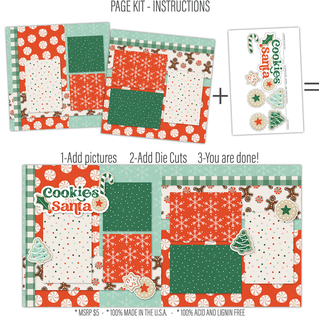 Cookies For Santa - Scrapbook Page Kit-by Miss Kate Cuttables – MISS KATE