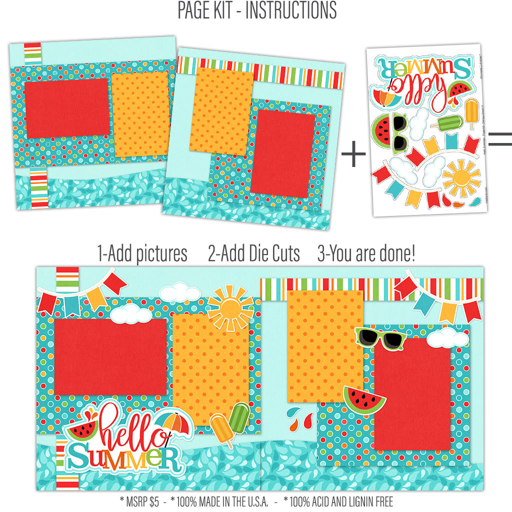 Hello Summer - Page Kit -by Miss Kate Cuttables – MISS KATE