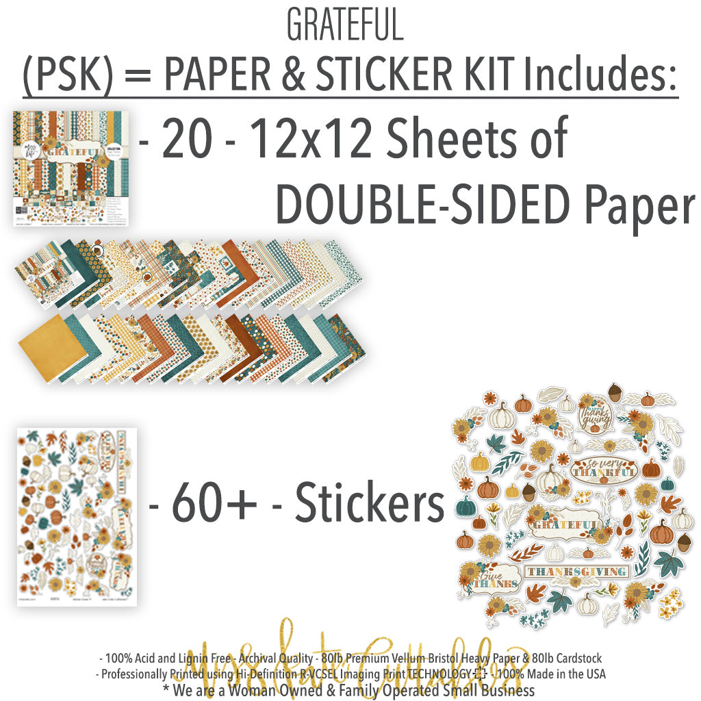 Grateful - Fall-Themed Papers & Stickers for Scrapbooking & Crafting ...