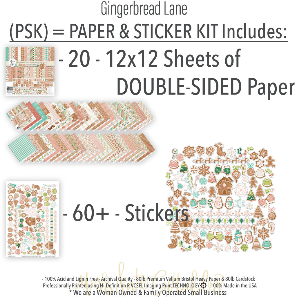 Gingerbread Lane Christmas Scrapbook Paper & Sticker Kit – MISS KATE