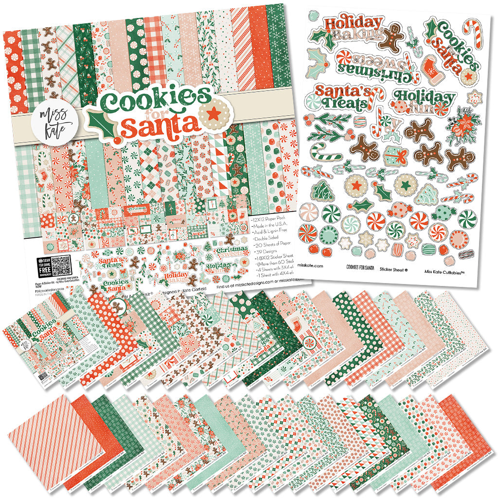 Cookies for Santa Scrapbook Paper & Sticker Kit – MISS KATE