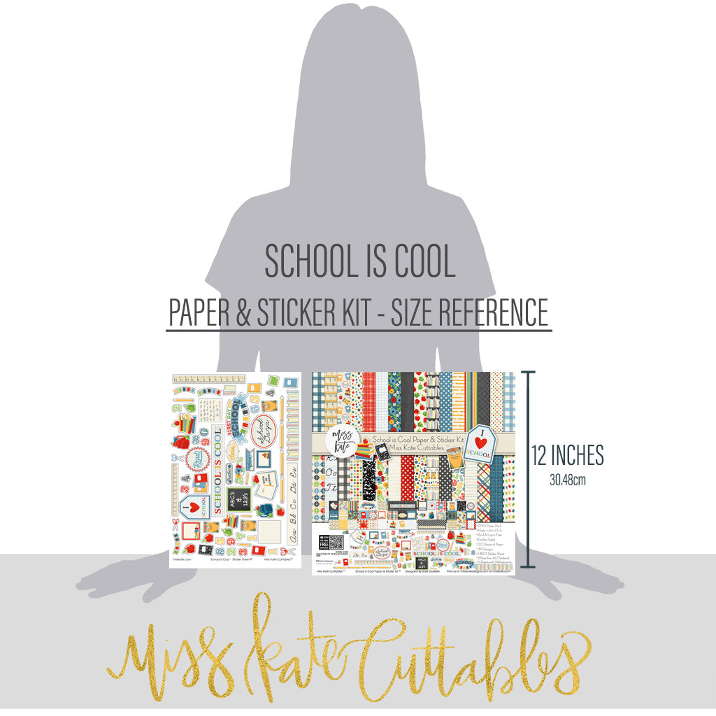 School is Cool Scrapbook Paper & Sticker Kit – MISS KATE