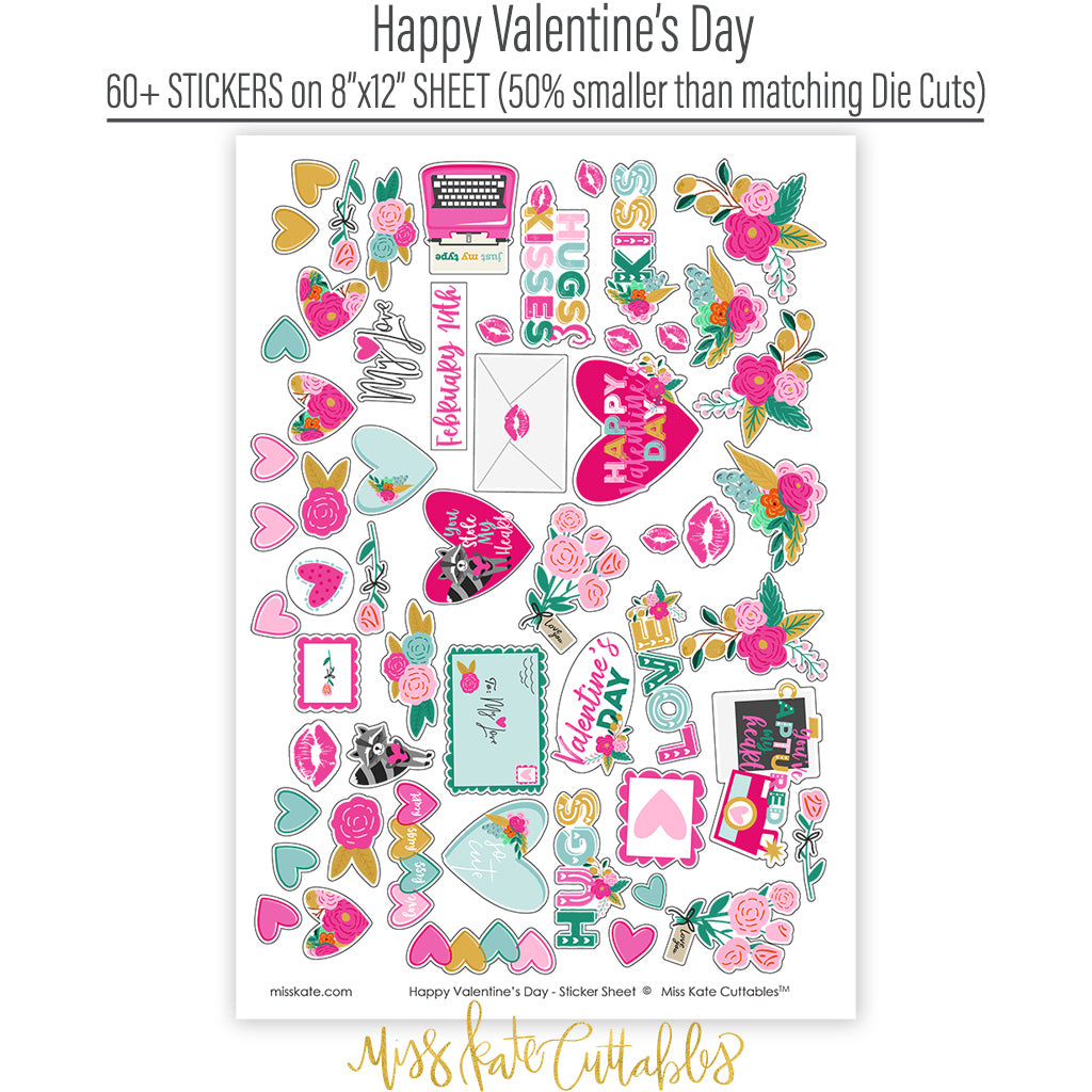 Happy Valentine's Day Ephemera Stickers | Give Your Memories a Home ...