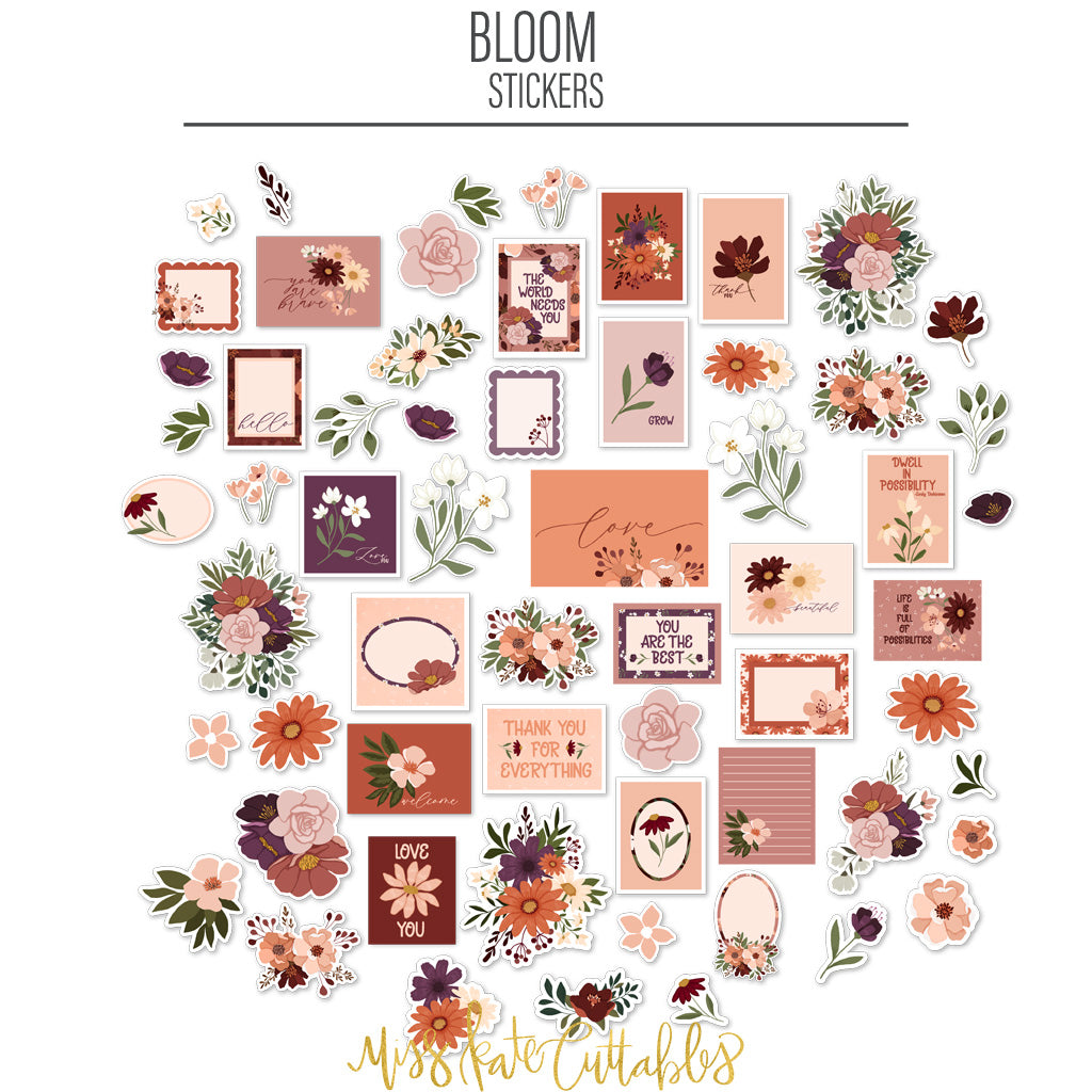 Bloom - Sticker Sheet Stickers Mother's Day, Girl, Thank You Cards ...
