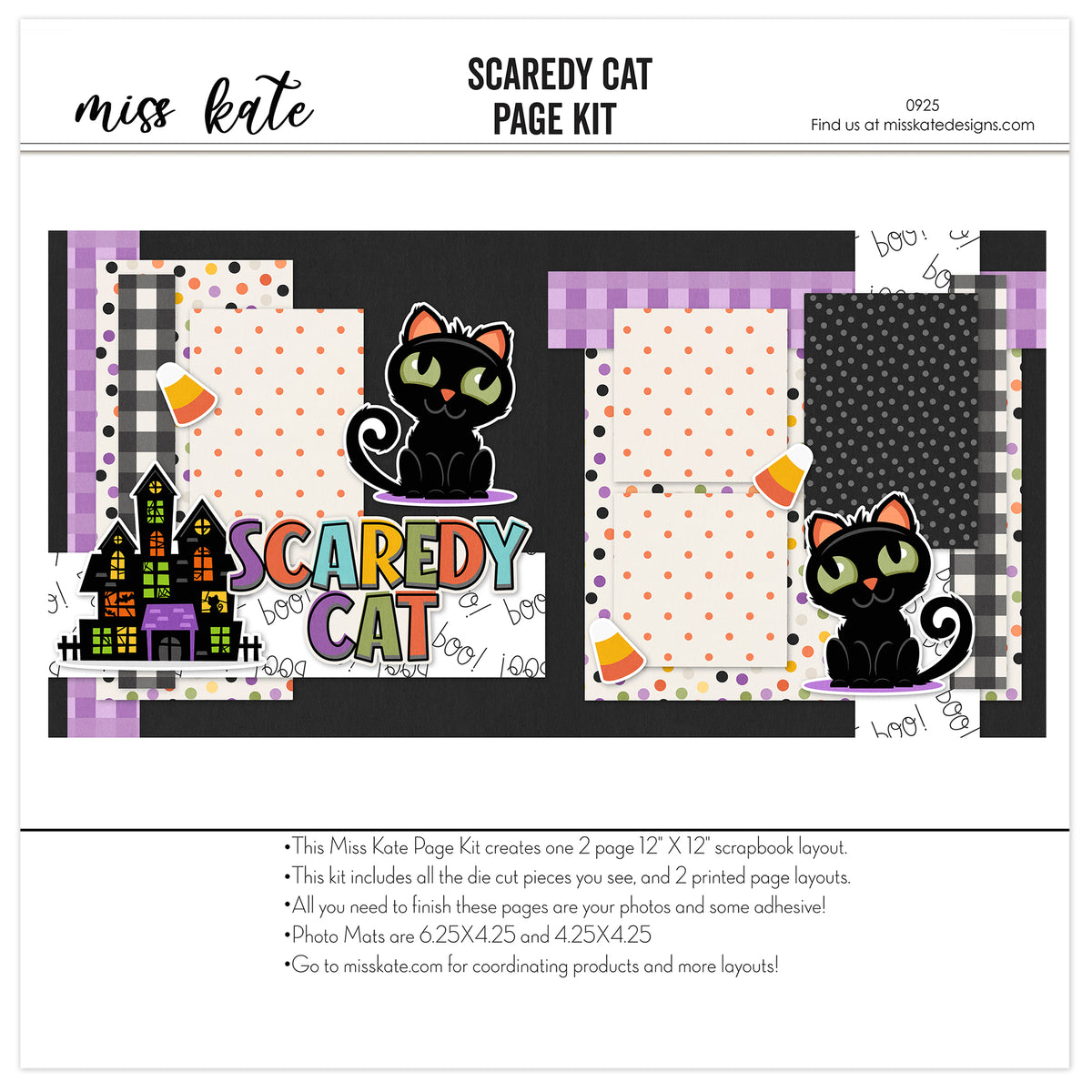 Scaredy Cat - 12x12 Scrapbook Page Kit | Give Your Memories a Home ...