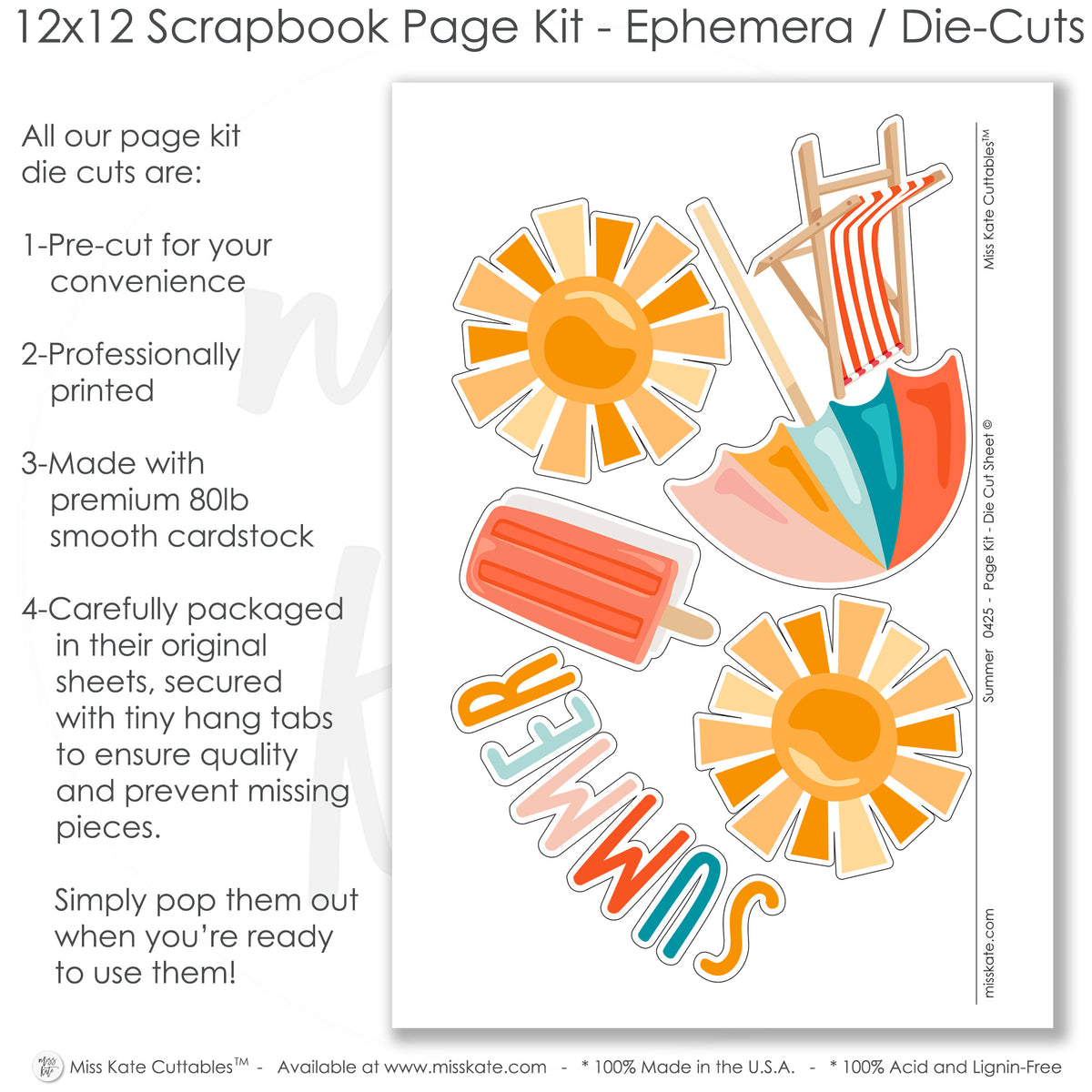 Summer - 12x12 Scrapbook Page Kit | Give Your Memories a Home – MISS KATE
