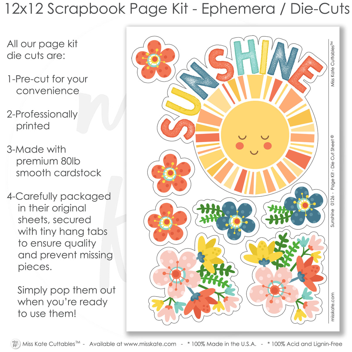 Sunshine - 12x12 Scrapbook Page Kit | Give Your Memories a Home – MISS KATE