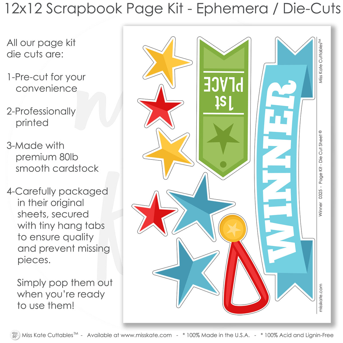 Winner - 12x12 Scrapbook Page Kit | Give Your Memories a Home – MISS KATE