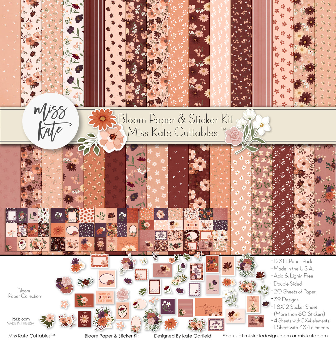 Bloom Scrapbook Paper & Sticker Kit – MISS KATE