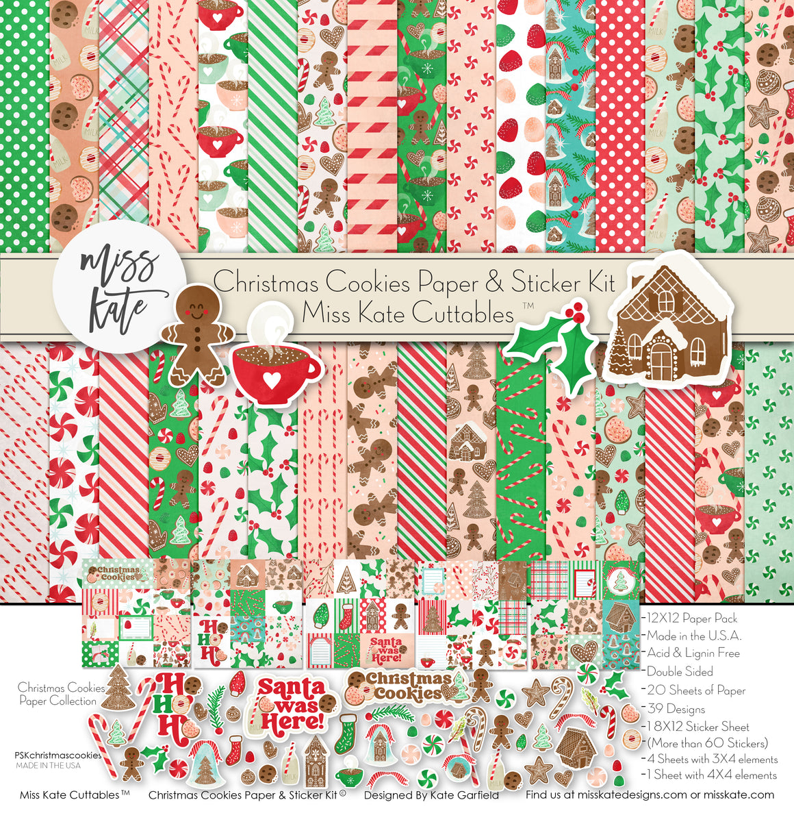 12x12 Paper & Sticker Kit (Double-Sided) – Tagged "Christmas" – MISS KATE