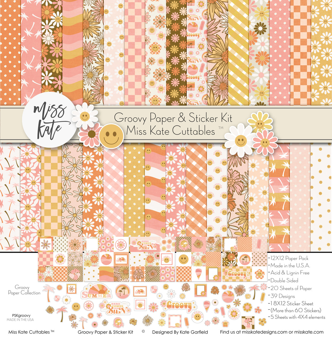 Groovy Scrapbook Paper & Sticker Kit – MISS KATE
