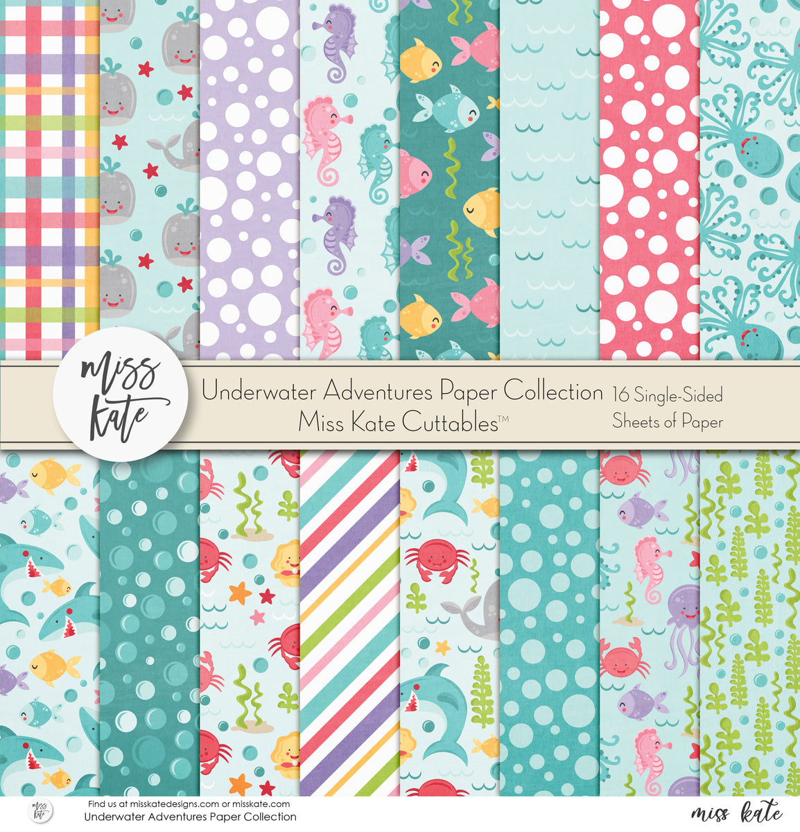 Underwater Adventures Scrapbook Paper Pack Single Sided – MISS KATE