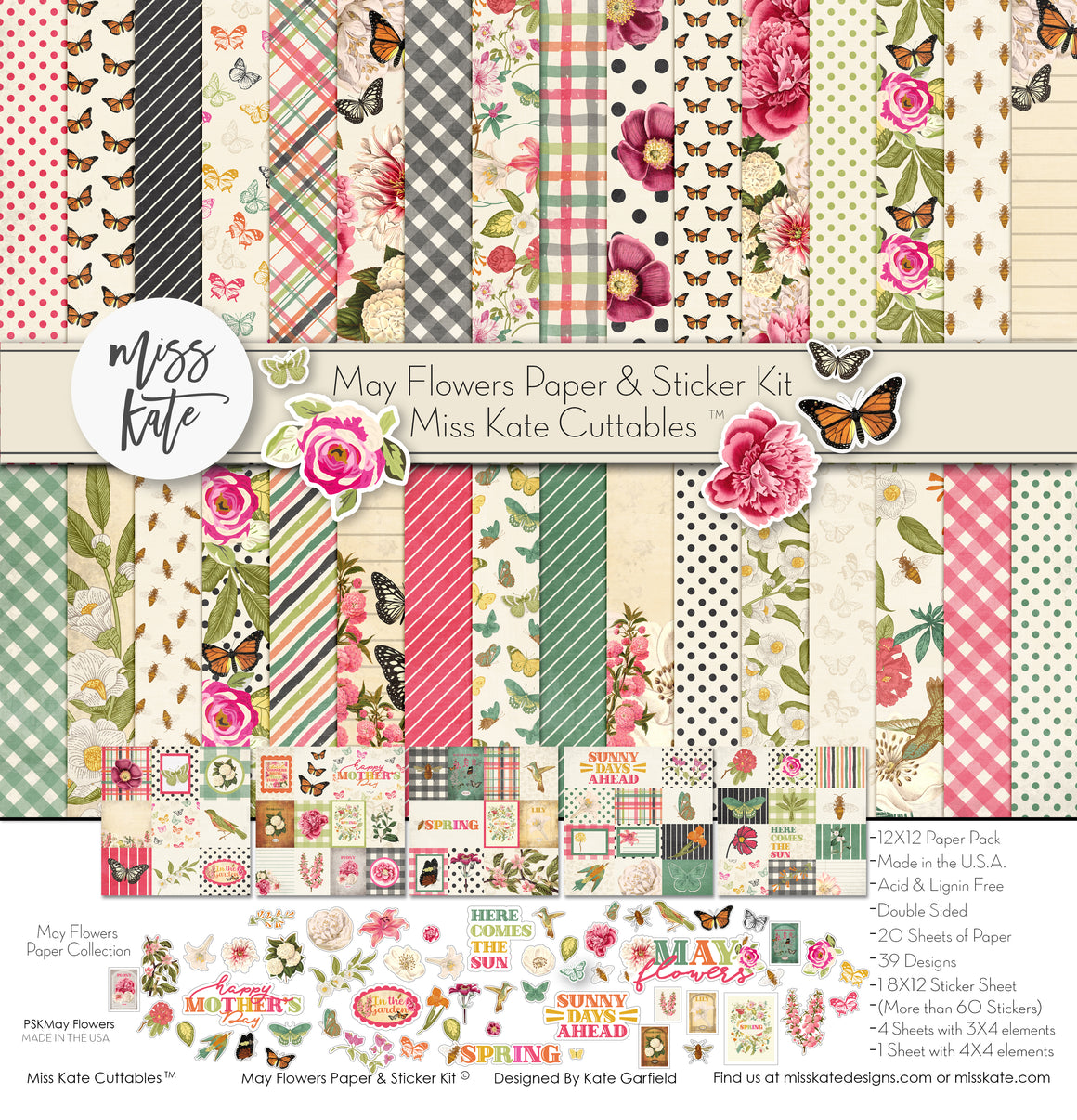 Miss Kate Designs - Scrapbook Paper, Die Cuts, Stickers, Card Stock ...