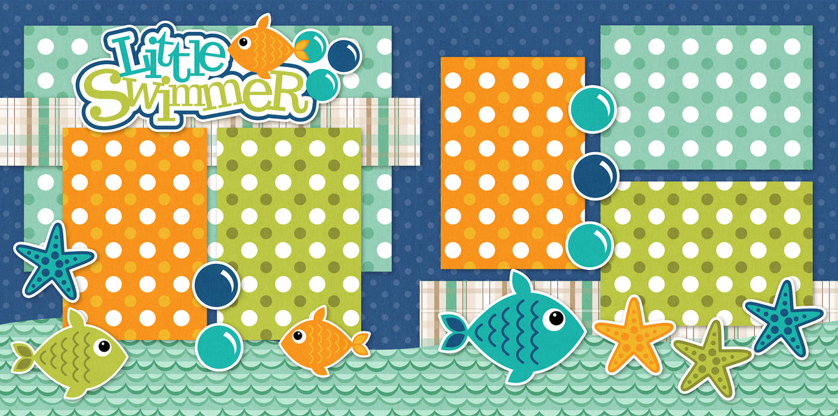 Little Swimmer - Scrapbook Page Kit-by Miss Kate Cuttables – MISS KATE