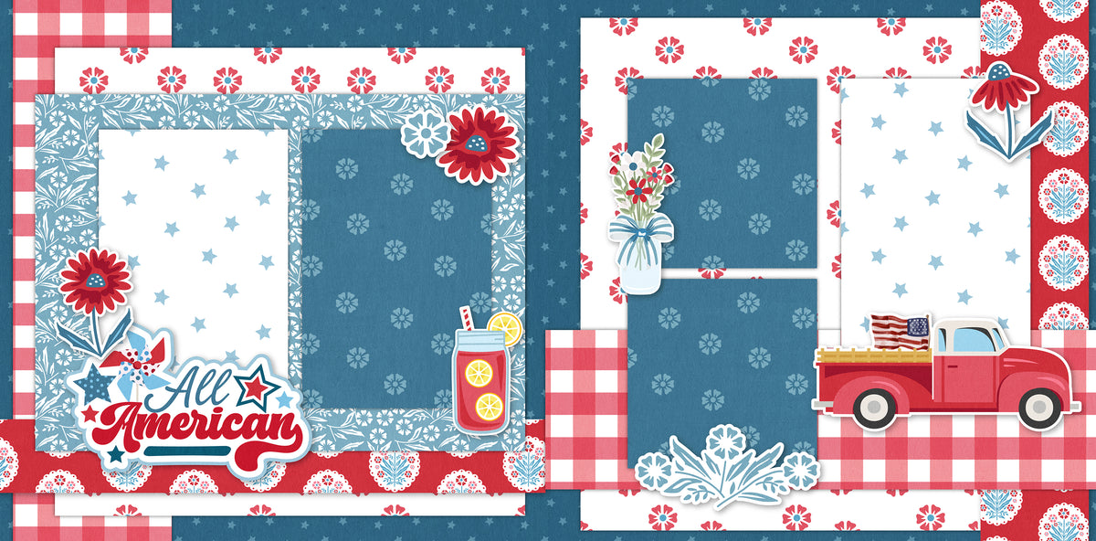 All American- Scrapbook Page Kit-by Miss Kate Cuttables – MISS KATE