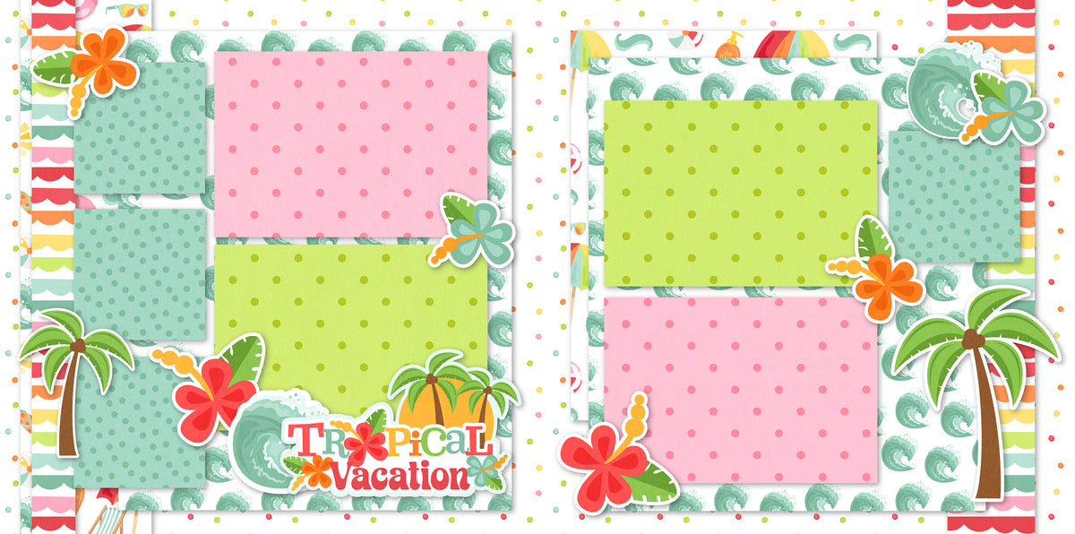 Tropical Vacation - Scrapbook Page Kit-by Miss Kate Cuttables – MISS KATE