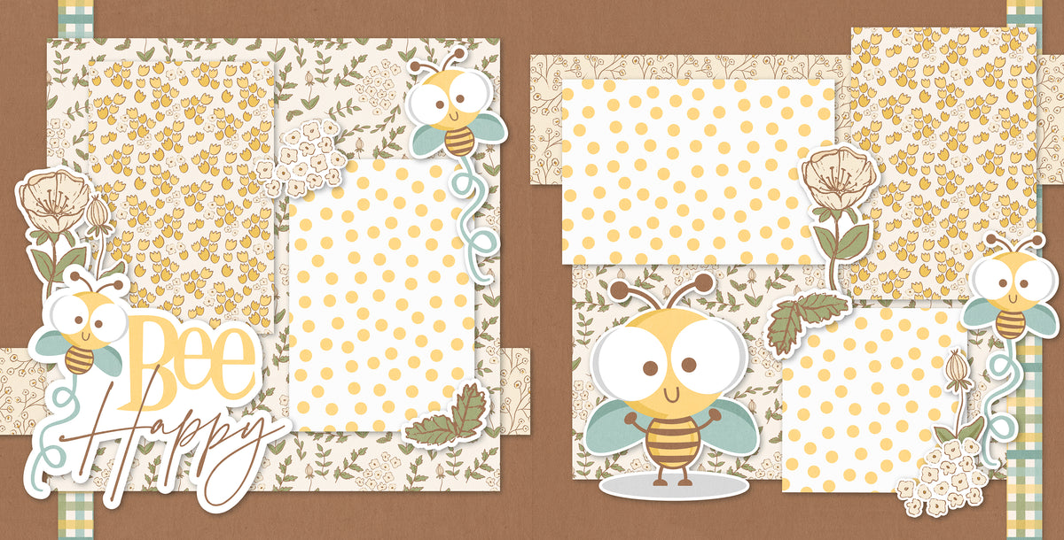 Bee Happy - Scrapbook Page Kit-by Miss Kate Cuttables – MISS KATE