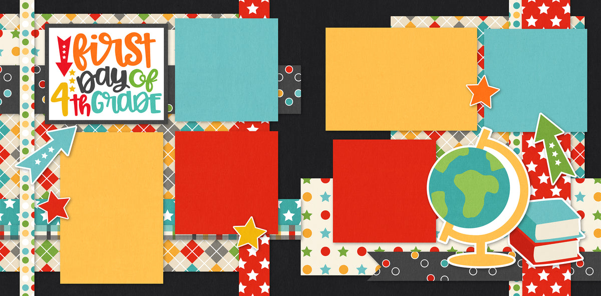 First Day or 4th Grade - Scrapbook Page Kit-by Miss Kate Cuttables ...