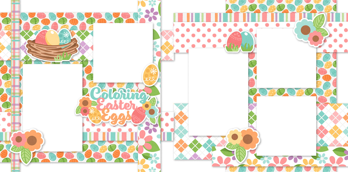 Coloring Easter Eggs - Scrapbook Page Kit-by Miss Kate Cuttables – MISS ...