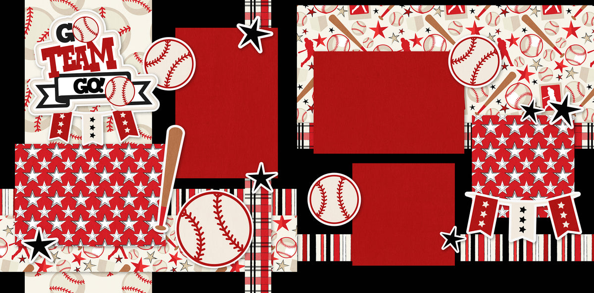 Go Team Go -Baseball - Scrapbook Page Kit-by Miss Kate Cuttables – MISS ...