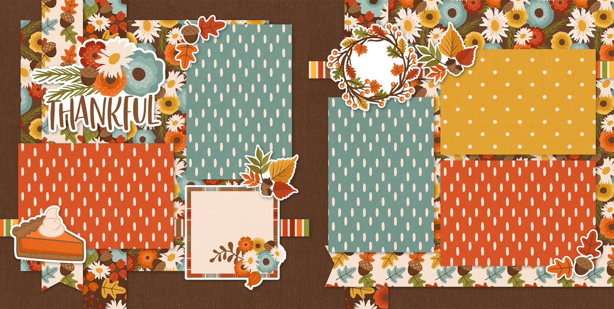 Thankful - Thanksgiving Scrapbook Page Kit -by Miss Kate Cuttables ...