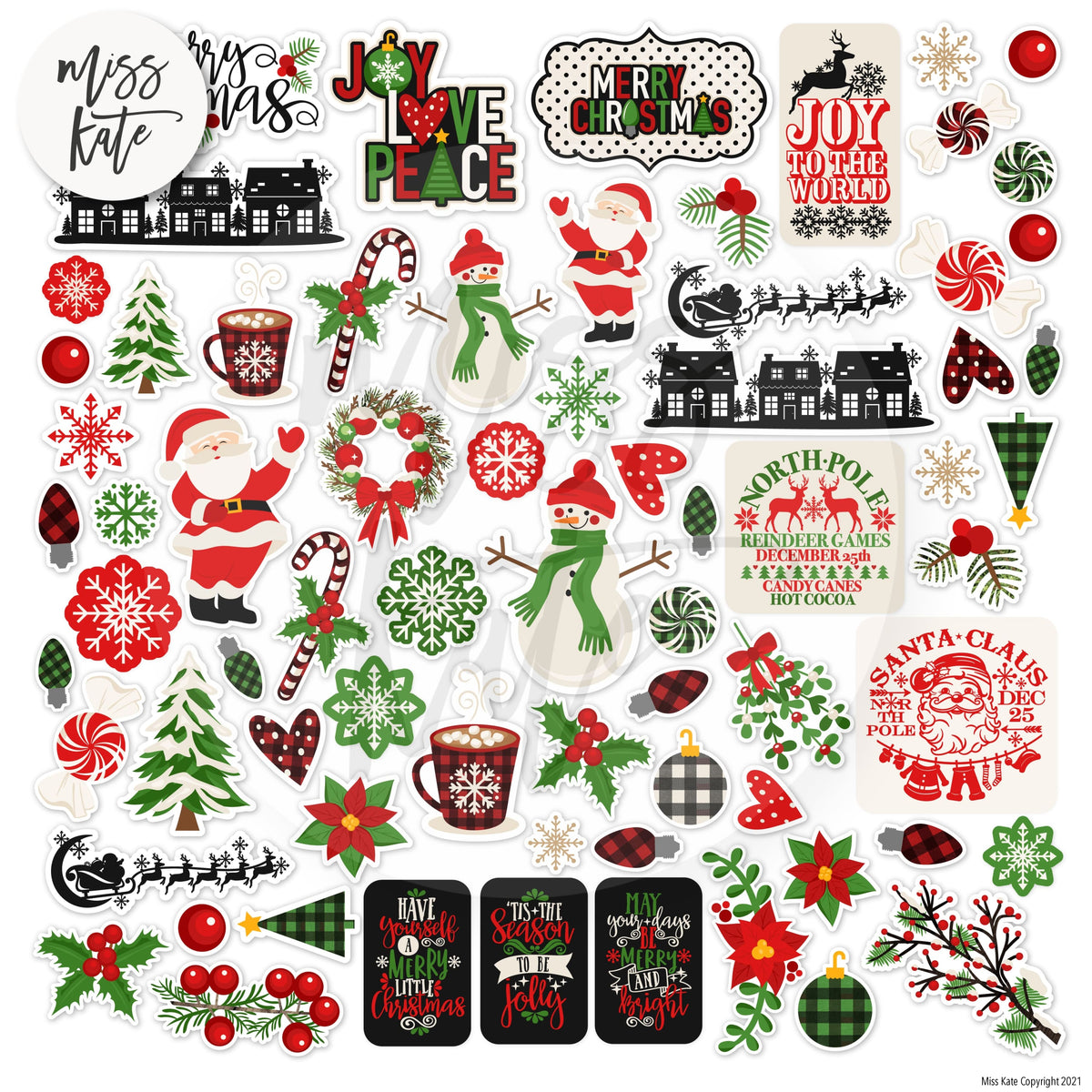 MISS KATE A Cozy Christmas - Paper & Sticker & Die Cut Kit