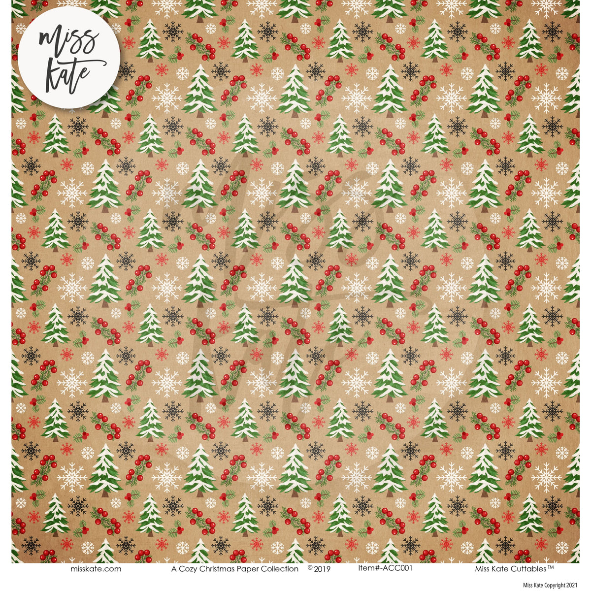 MISS KATE A Cozy Christmas - Paper & Sticker & Die Cut Kit