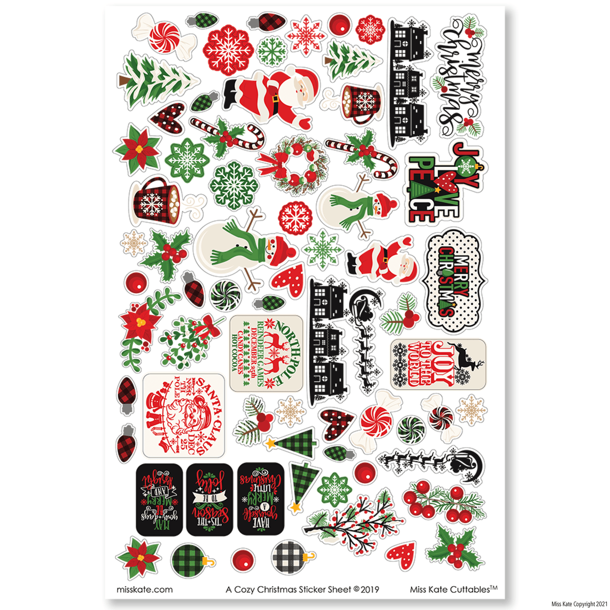 A Cozy Christmas - Sticker Sheet Stickers Christmas – MISS KATE