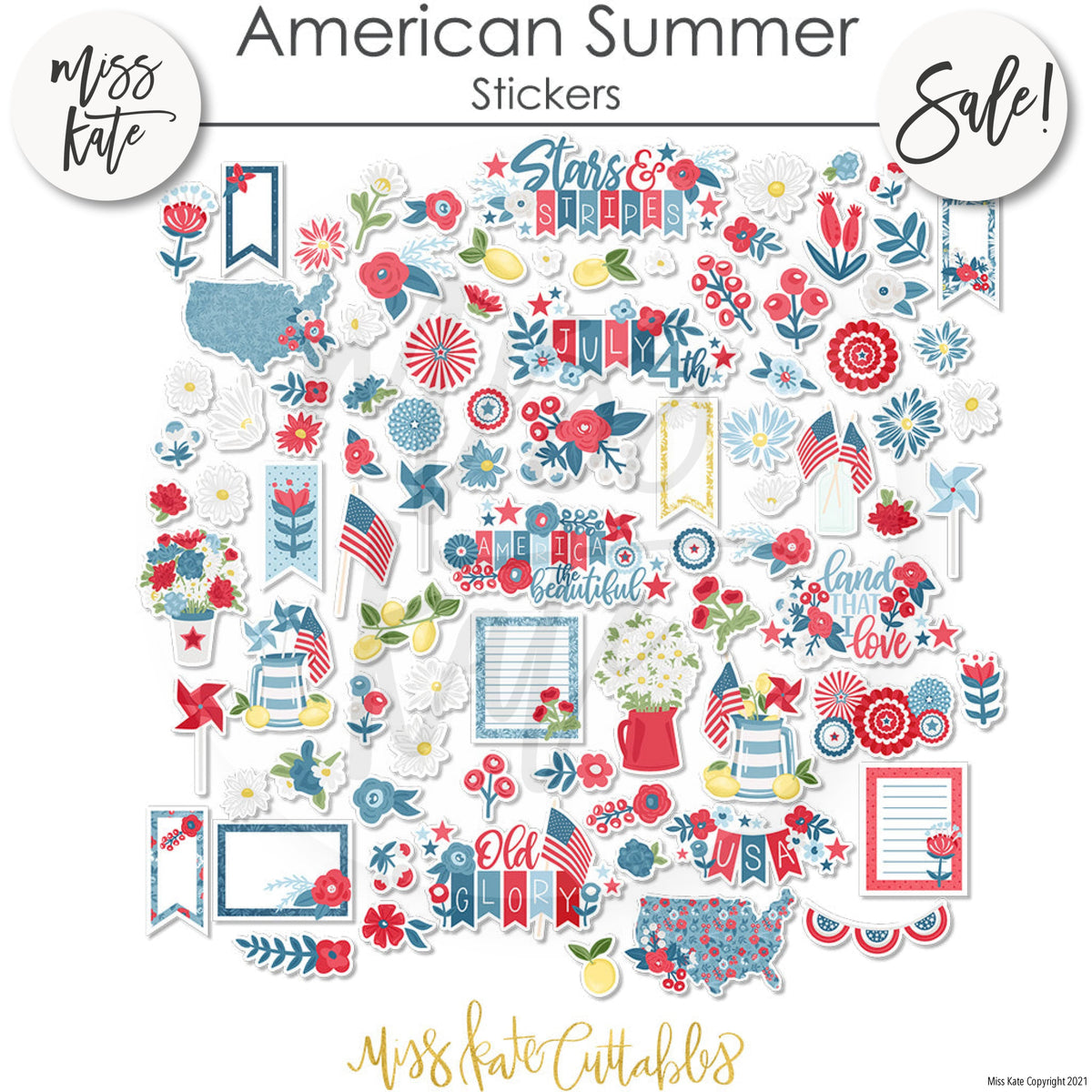 American Summer Scrapbook Paper & Sticker Kit – MISS KATE