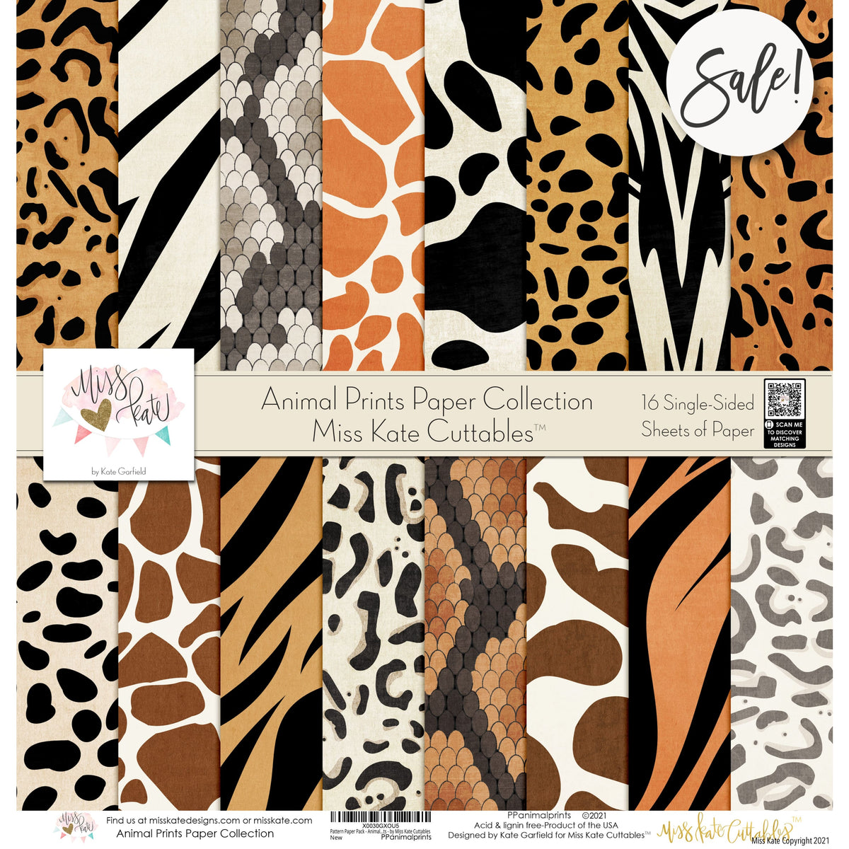 Animal Prints - Scrapbook Paper Pack 12x12 Paper Pack (ss) Animals ...