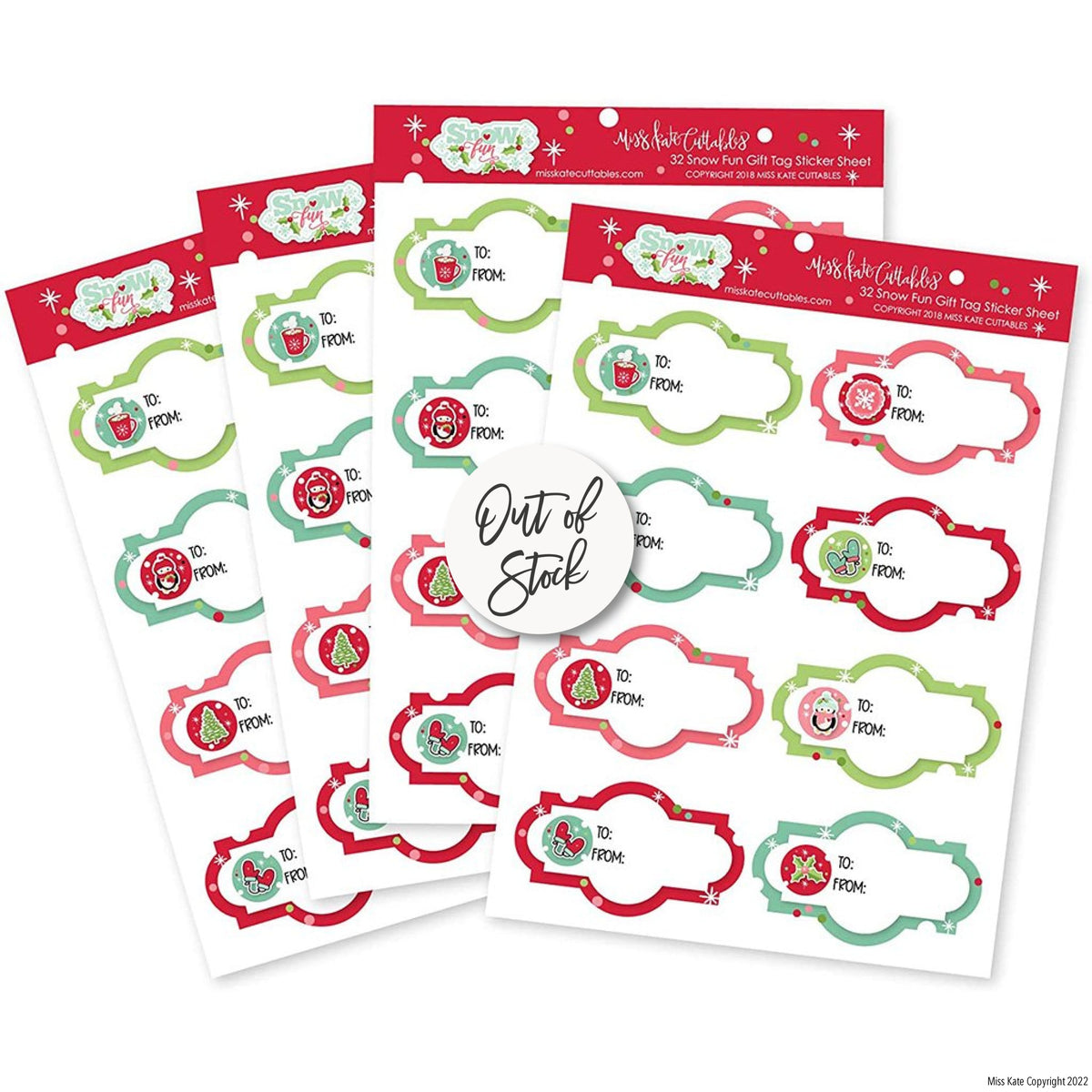 Bargain Bin - Snow Fun - Sticker Gift Tags Pack Stickers – MISS KATE