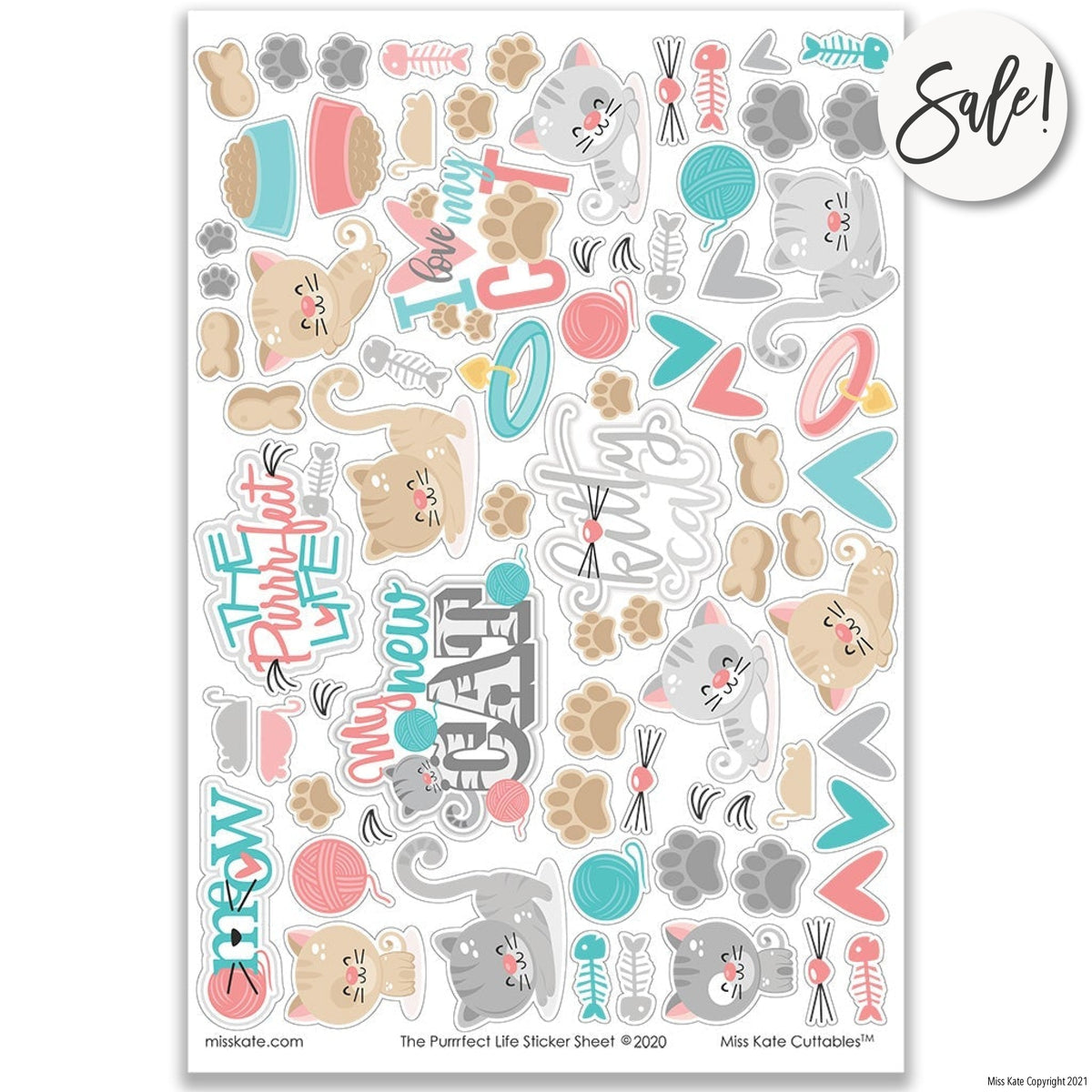 Bargain Bin - The Purrrfect Life - Scrapbook Stickers Stickers Bargain ...
